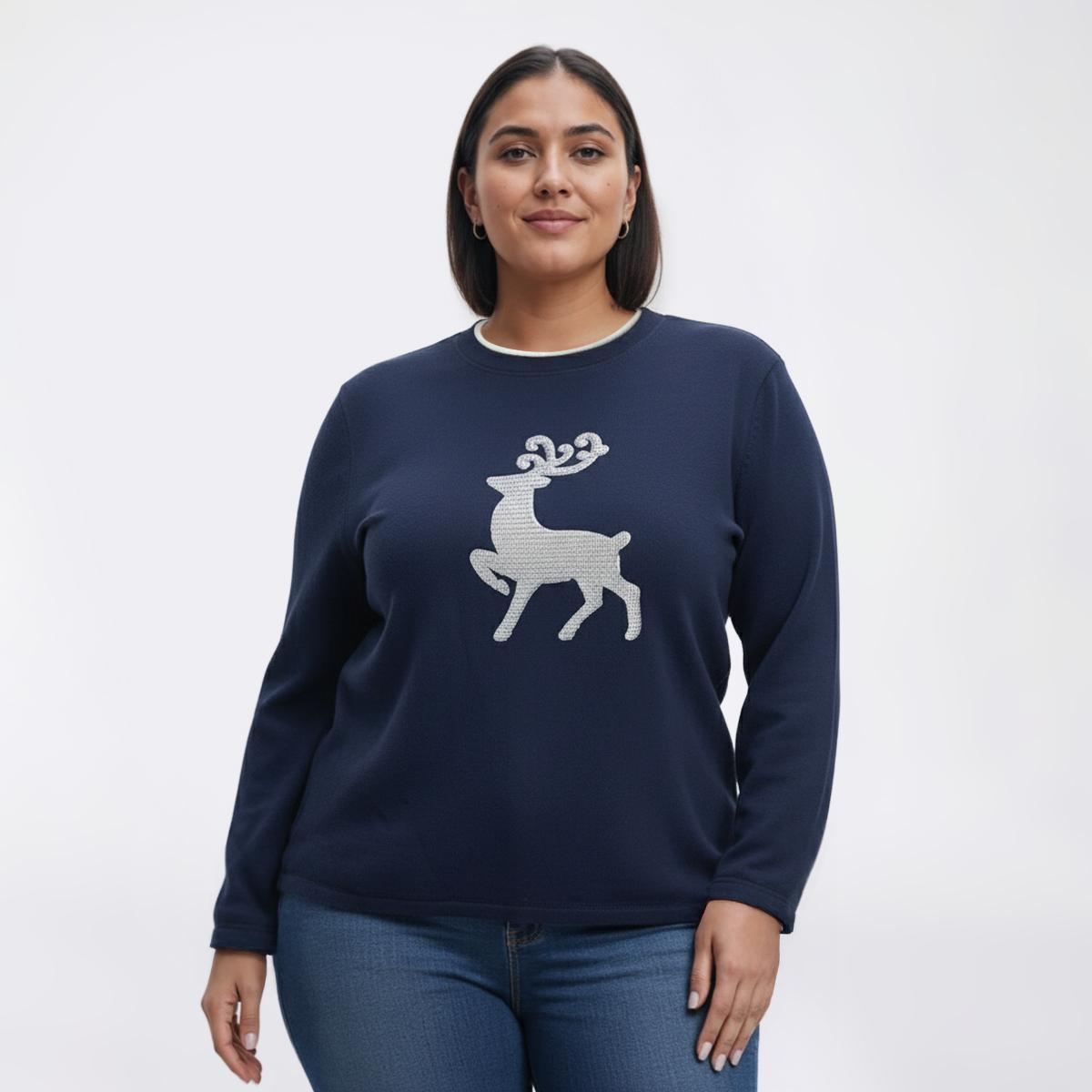 Click here for Plus Size Bonnie Evans Sequin Reindeer Polar Fleec... prices